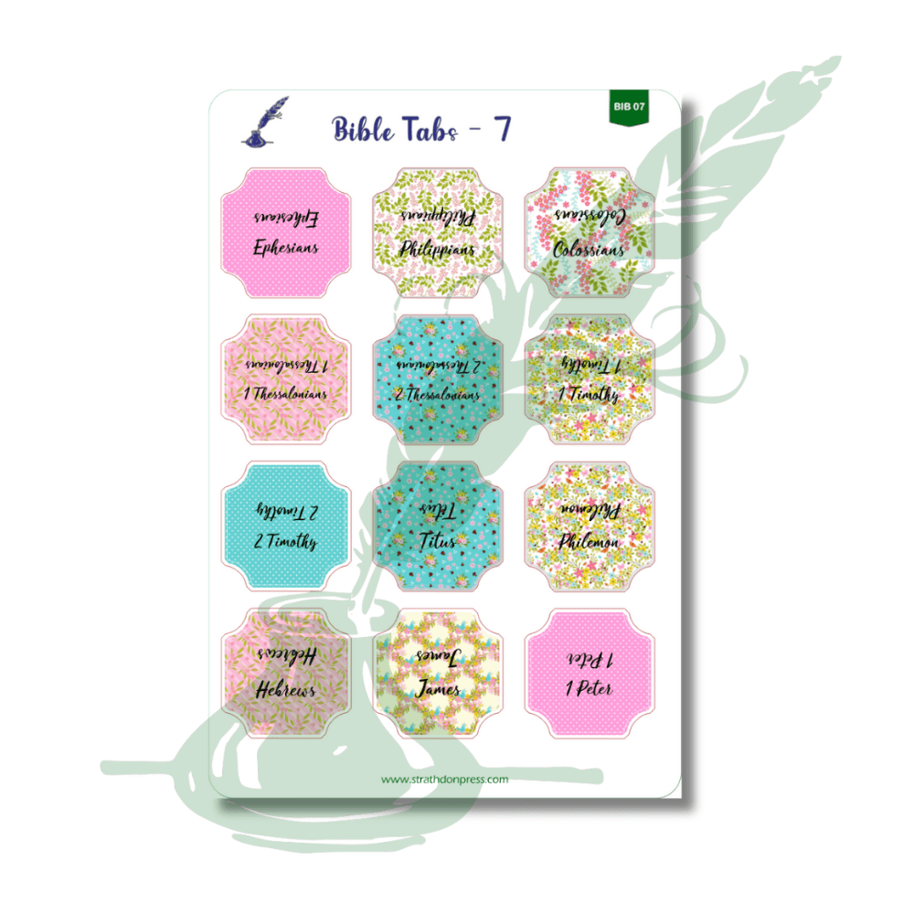 Bible Tabs - Floral - Strathdon Crafts