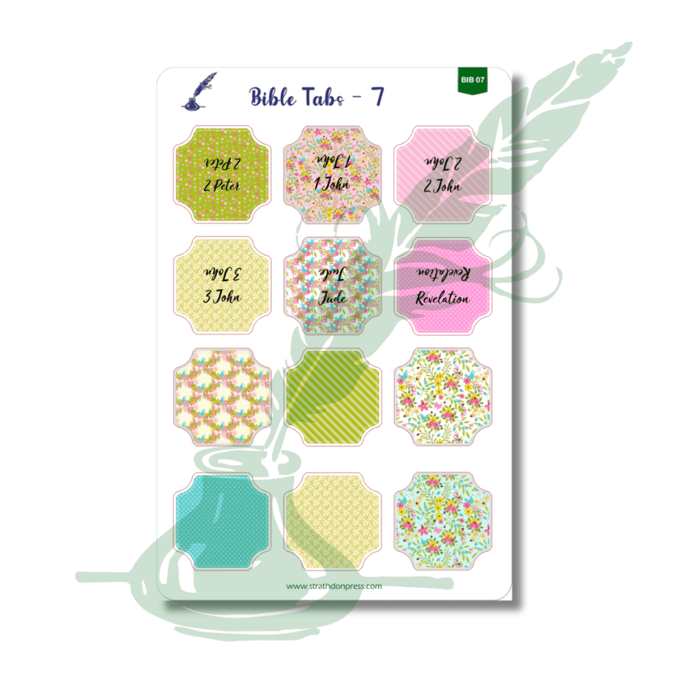 Bible Tabs - Floral - Strathdon Crafts