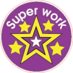 Teacher Reward Stickers Star - Super Work! - Strathdon Crafts