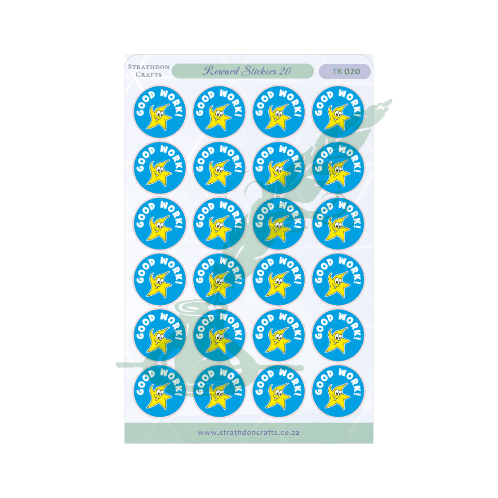 Teacher Reward Stickers Star - Good Work - Strathdon Crafts