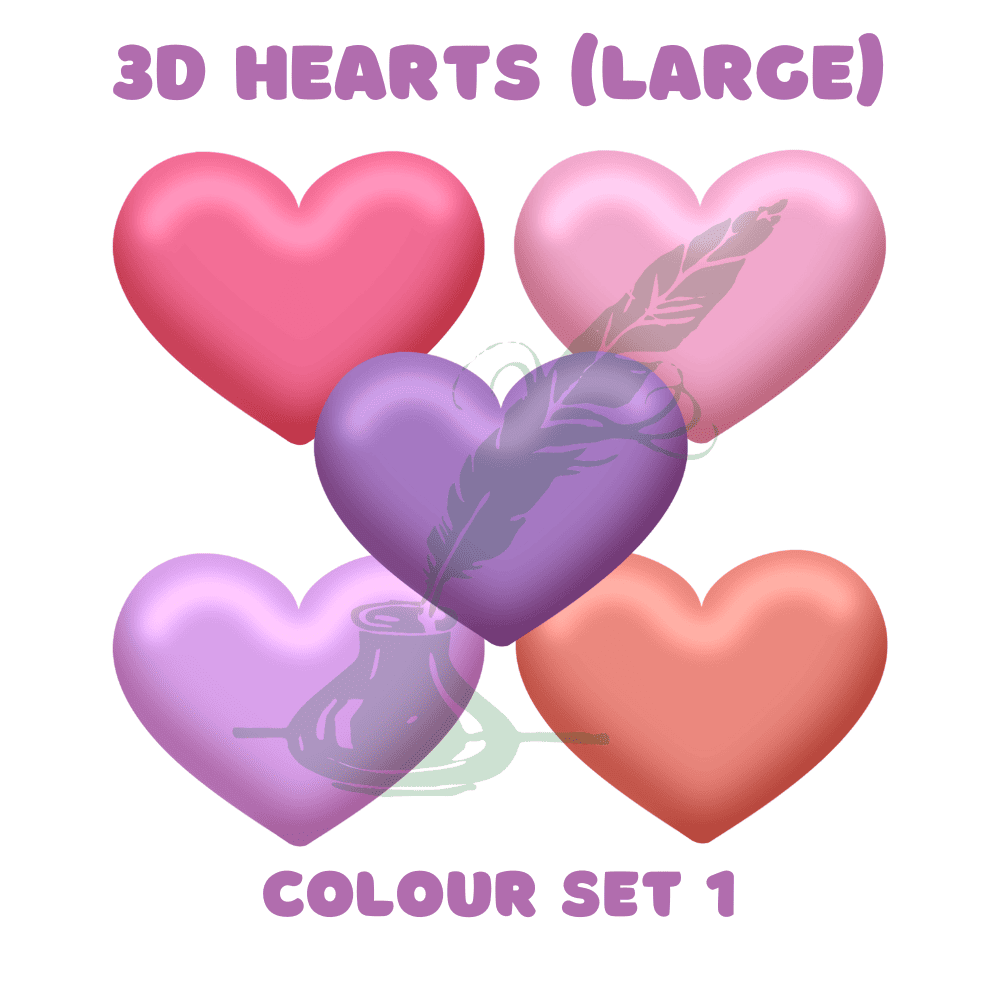 3D Hearts - Large - Colour Set 1 - Strathdon Crafts