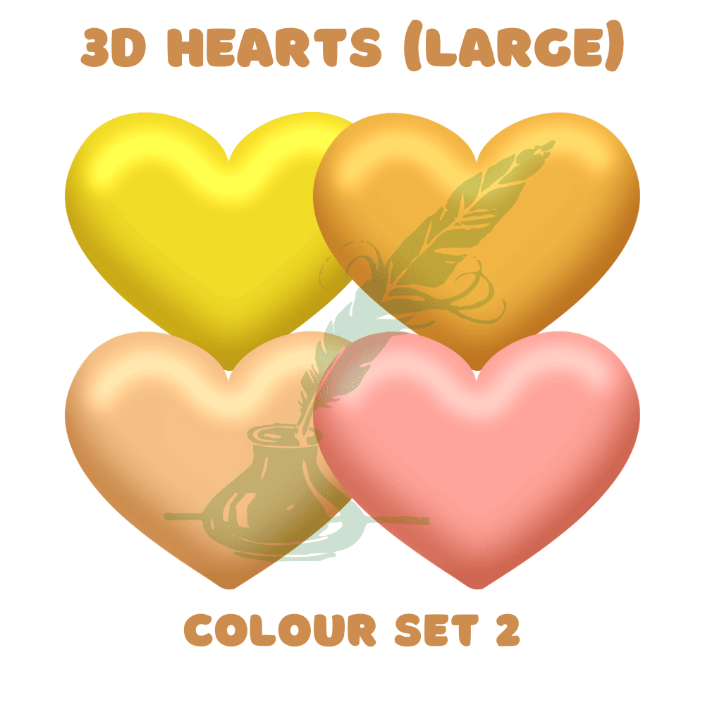 3D Hearts - Large - Colour Set 2 - Strathdon Crafts
