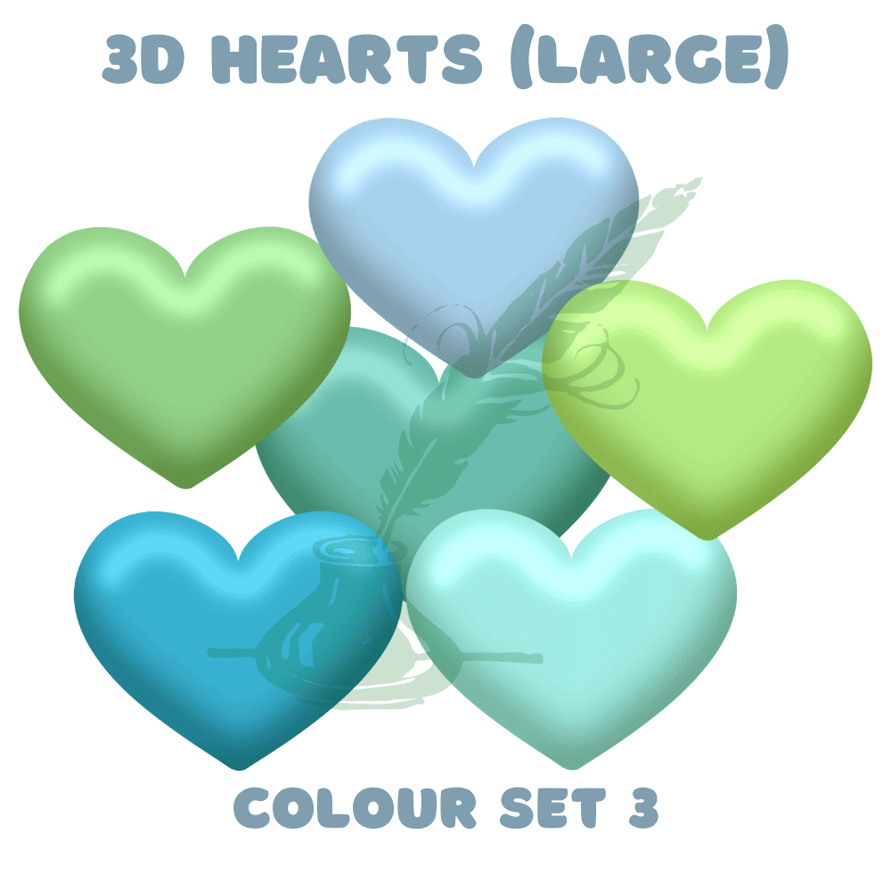 3D Hearts - Large- Colour Set 3 - Strathdon Crafts