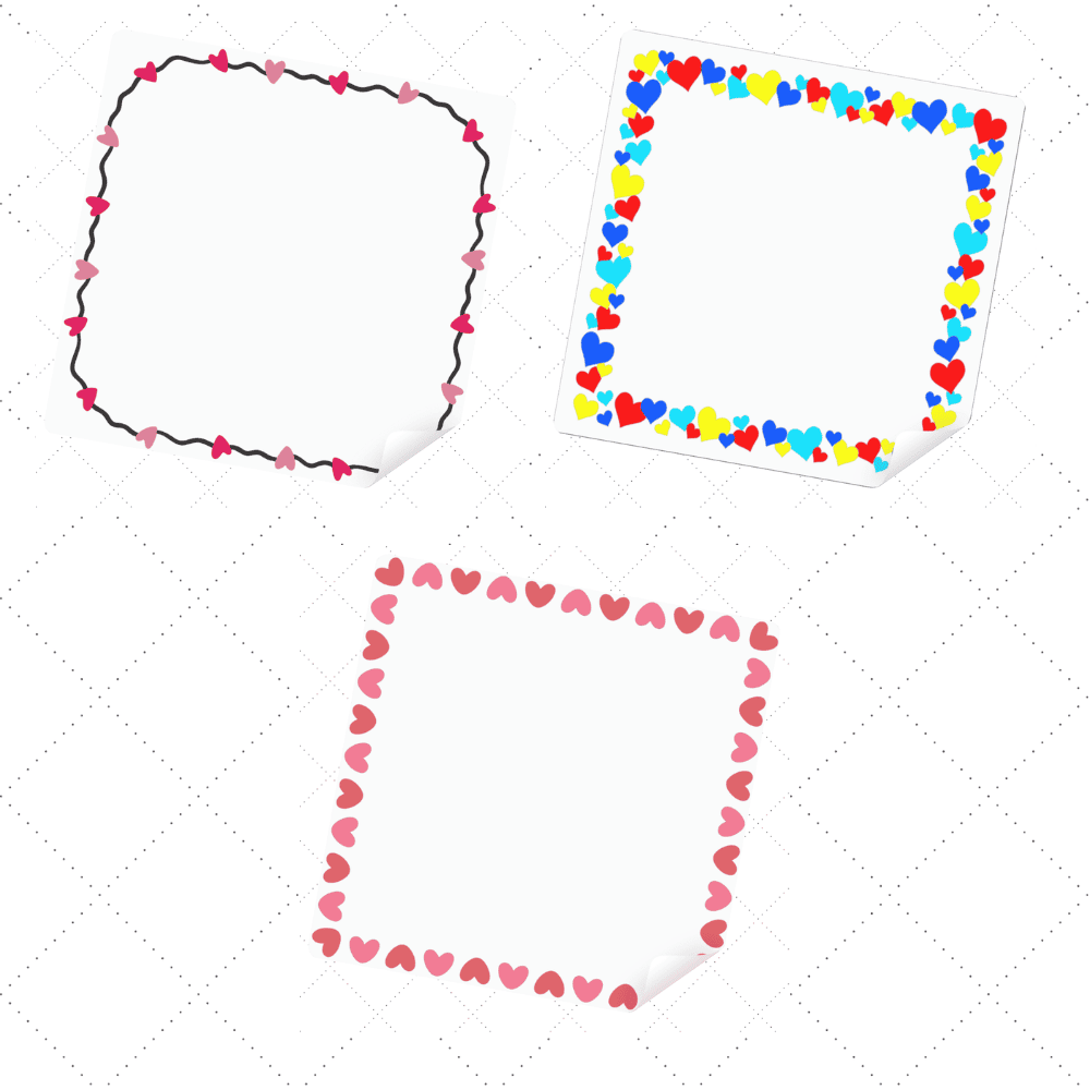 NotePad Square - Hearts Designs - Strathdon Crafts